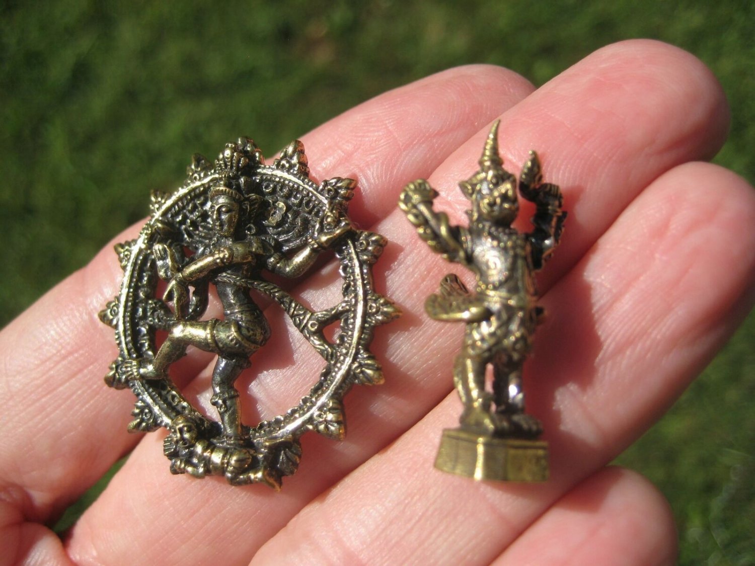 Set 2 Turtle Shiva Garuda Bird Buddhist Blessing Amulet Statue Pendant ...