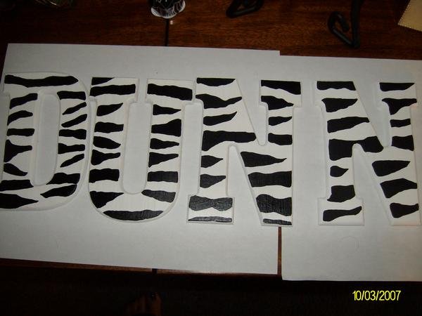 Zebra Print Wall Letters