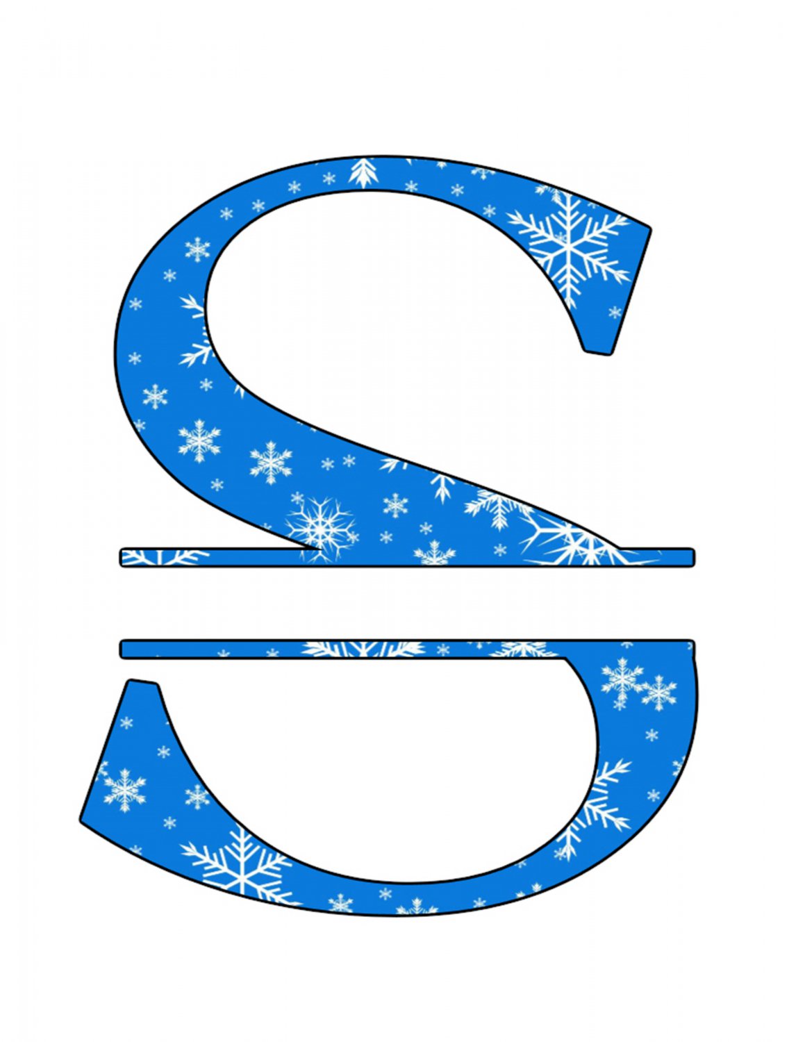 ABC Set1 Split Letter Monogram-Digital ClipArt-SVG-Art Clip-Snow-Gift Tag