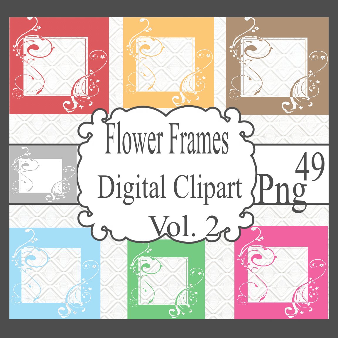 Flower Frames Digital Clipart Vol. 2