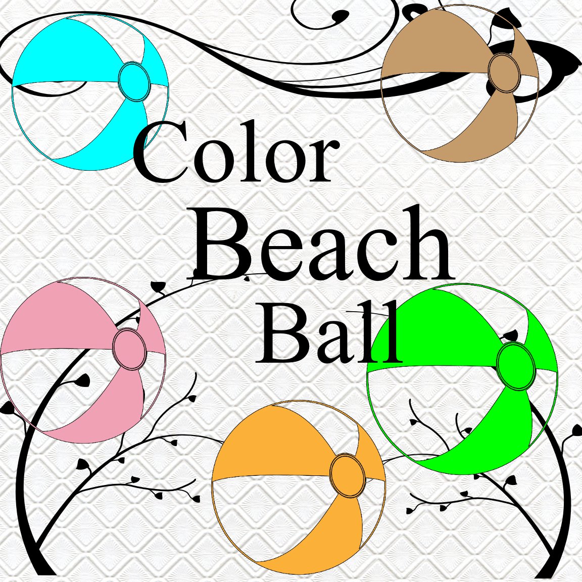 Color Beach Ball 1-Digital Clipart