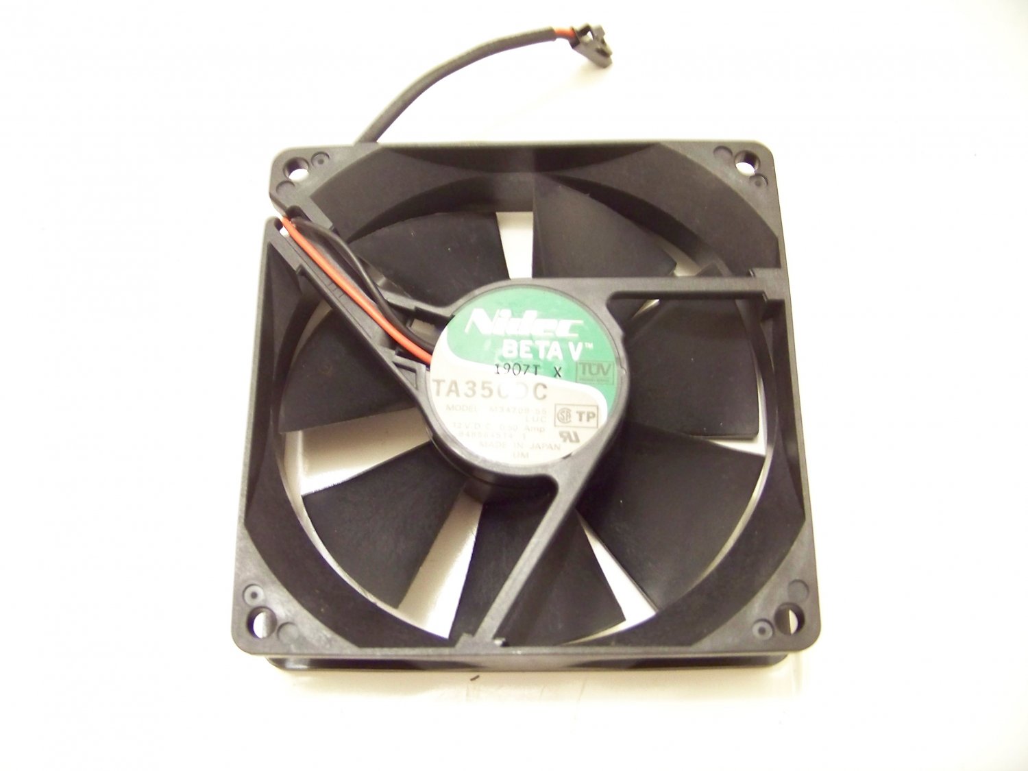 computer fan Nidec beta v TA 350DC MODEL m34709 55 electronic part 2 wire