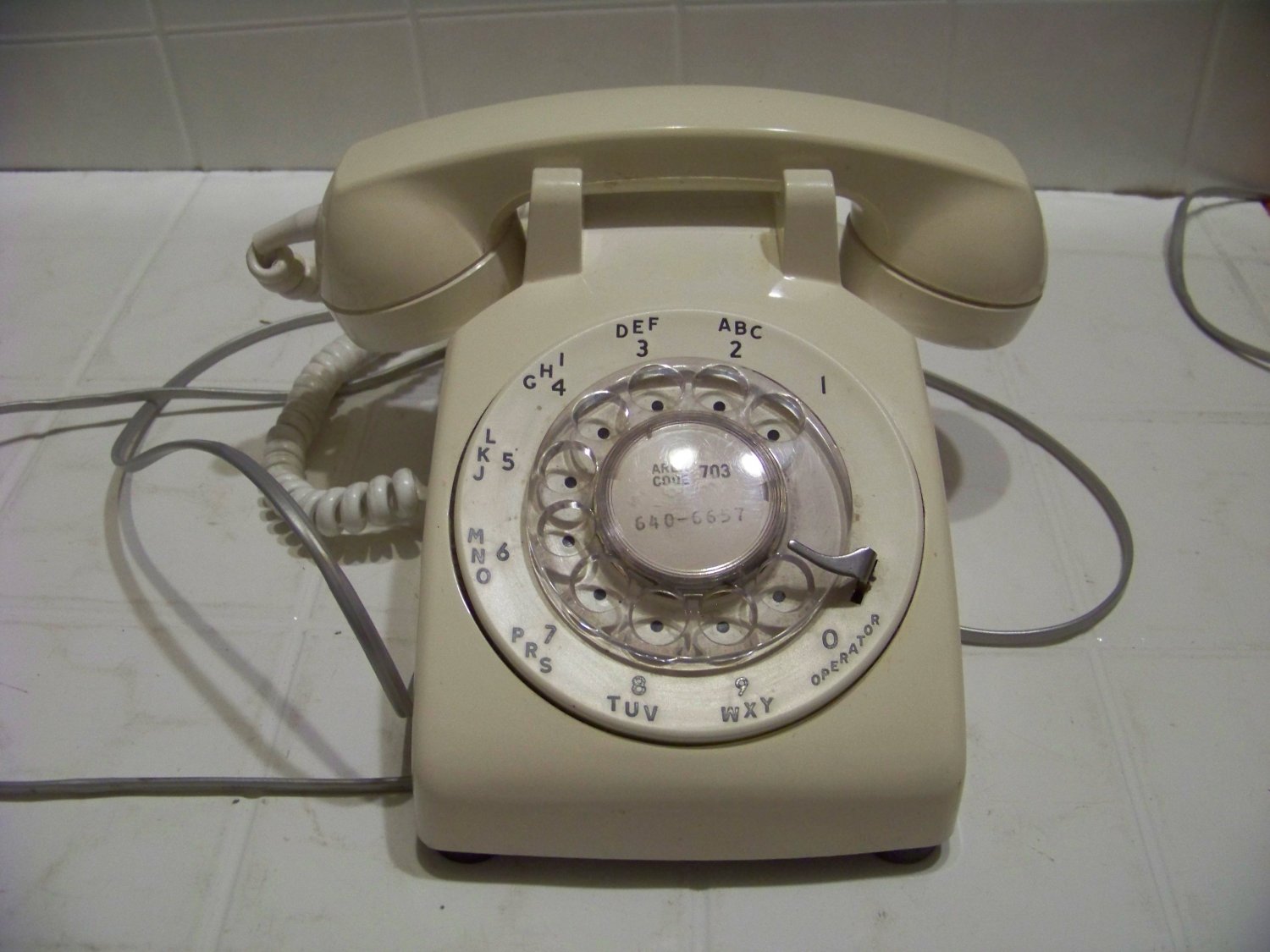 vintage white rotary phone telephone Stromberg Carlson