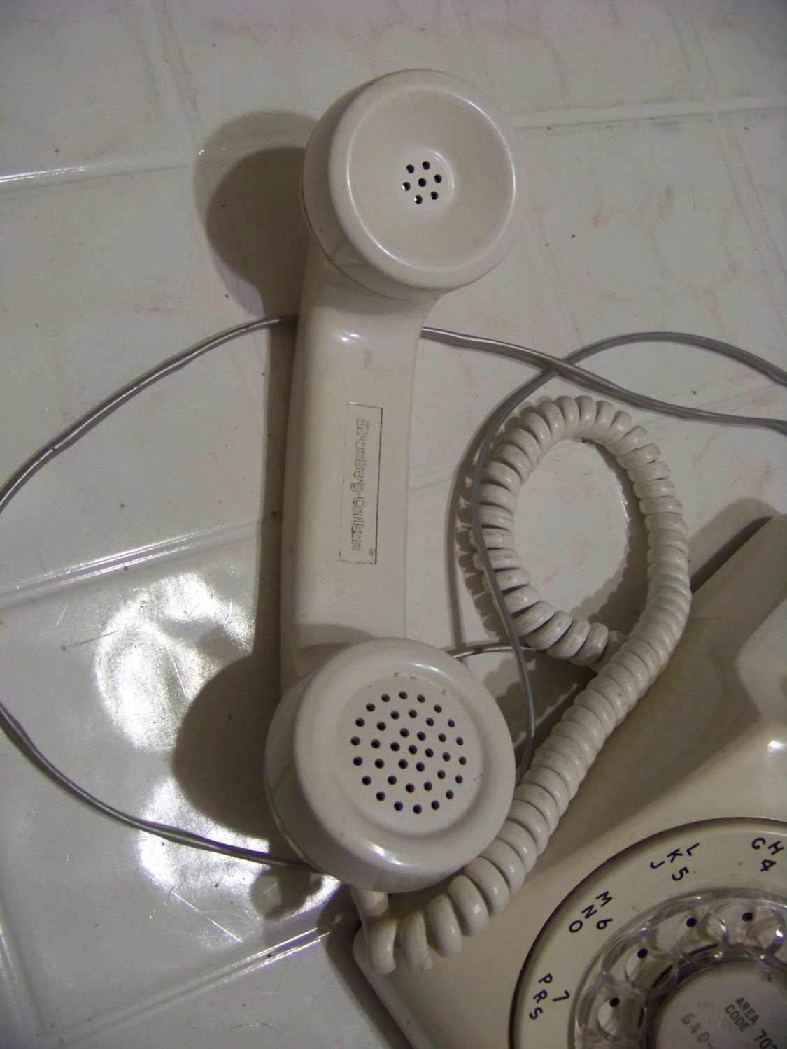 vintage white rotary phone telephone Stromberg Carlson