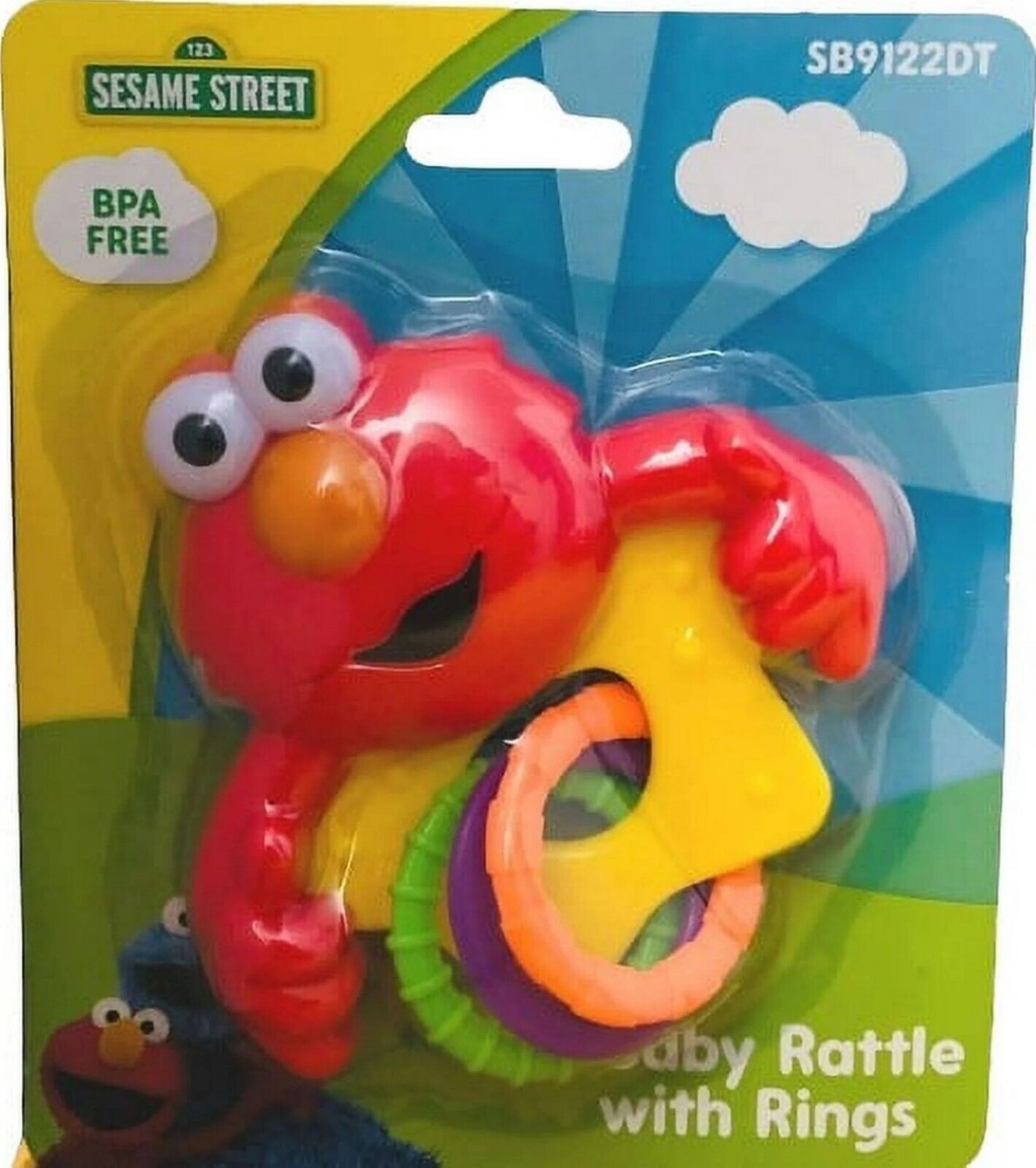 Sesame Street Elmo Baby Rattle With Rings