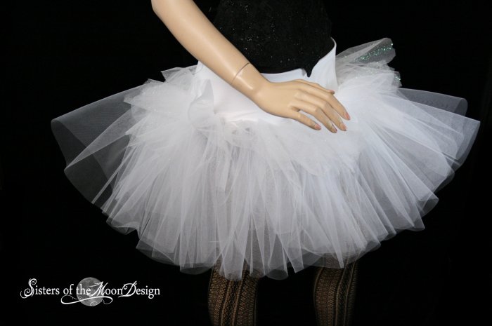 Winter FAiry White and sparkle extra poofy tutu skirt Adult Small