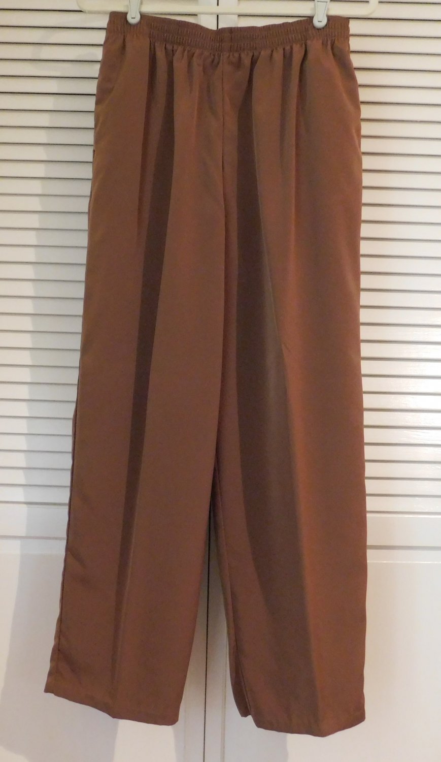 Susan Graver Peachskin Pull-on Pants (A39944) Large LIGHT BROWN