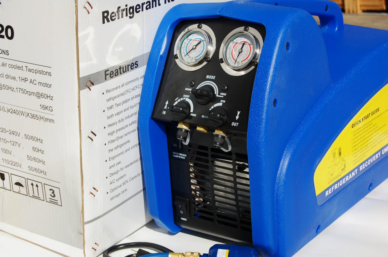 Refrigerant Recovery Unit 1Hp Motor twin-piston push-pull oil-less Oil ...