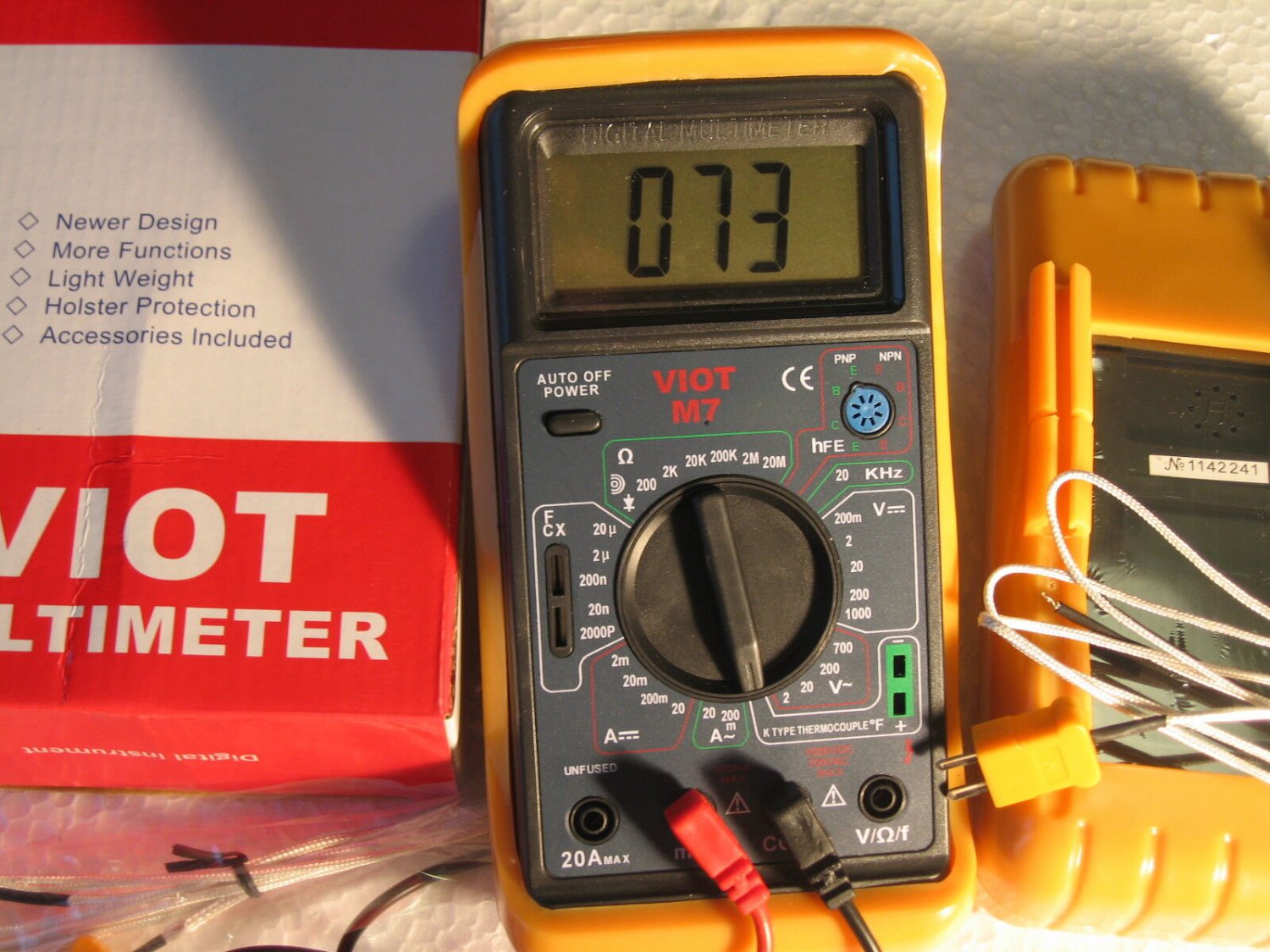 Digital Ammeter MultiMeter+Capacitor Tester+Type K Thermocouple HVAC ...