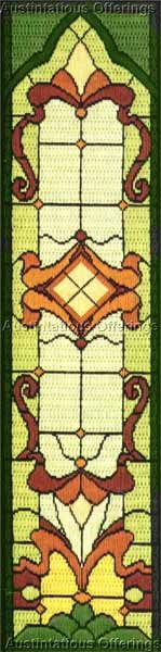 Rare Tiffany Style Window Longstitch Needlepoint Kit Stained Glass
