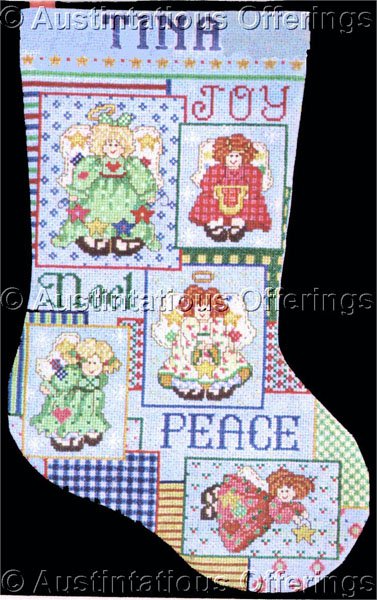 RARE DEBRA JORDAN BRYAN CHRISTMAS CROSS STITCH STOCKING KIT FOLK ART ...