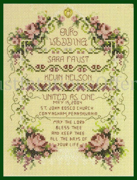 Rare Stoney Creek Wedding Sampler Cross Stitch Kit Marital Blessing ...