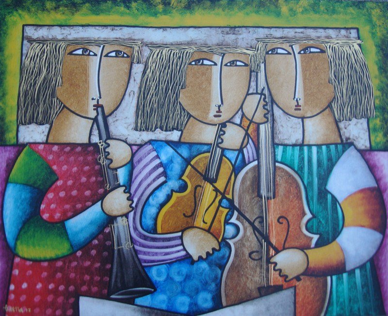 Painting Musicians Music Puerto Rico Dominican Cuban Folk Art by ...