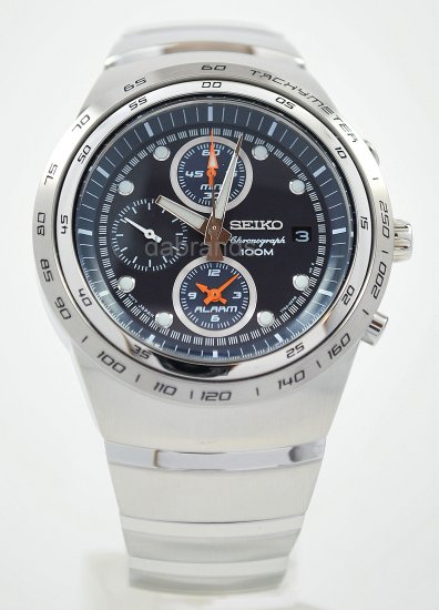 Seiko Sports Navy Blue Dial Chrono WR100m Watch SNAA83