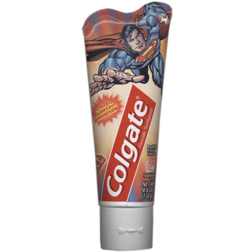 Colgate Flouride Toothpaste for Kids, Superman, Bubble Fruit Flavor, 4. ...