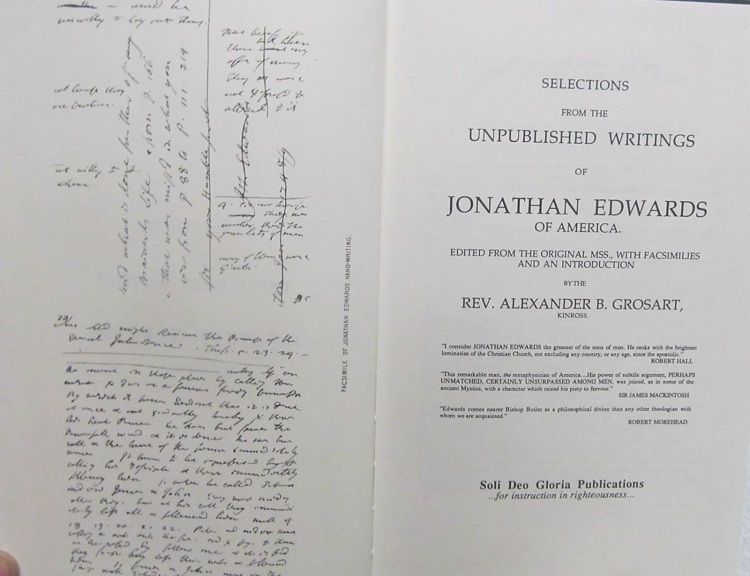 Selections for the Unpublished Writings of Jonathan Edwards