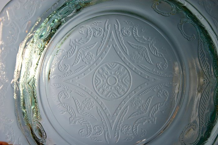 Indiana Glass RECOLLECTION Madrid - Green (Teal) Covered Butter Dish