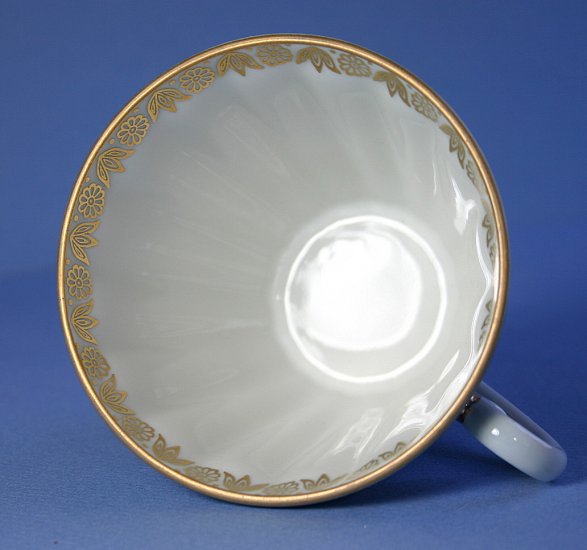 Russian Lomonosov Porcelain FORGET ME NOT Cup and Saucer Set (Flat)