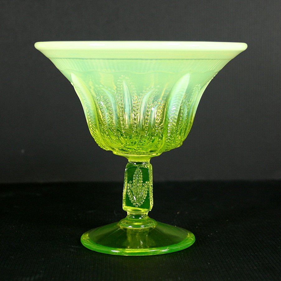 Fenton Cactus Topaz Opalescent Footed Open Nut Dish