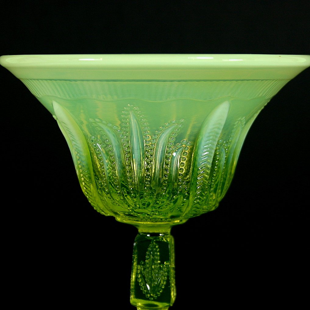 Fenton Cactus Topaz Opalescent Footed Open Nut Dish