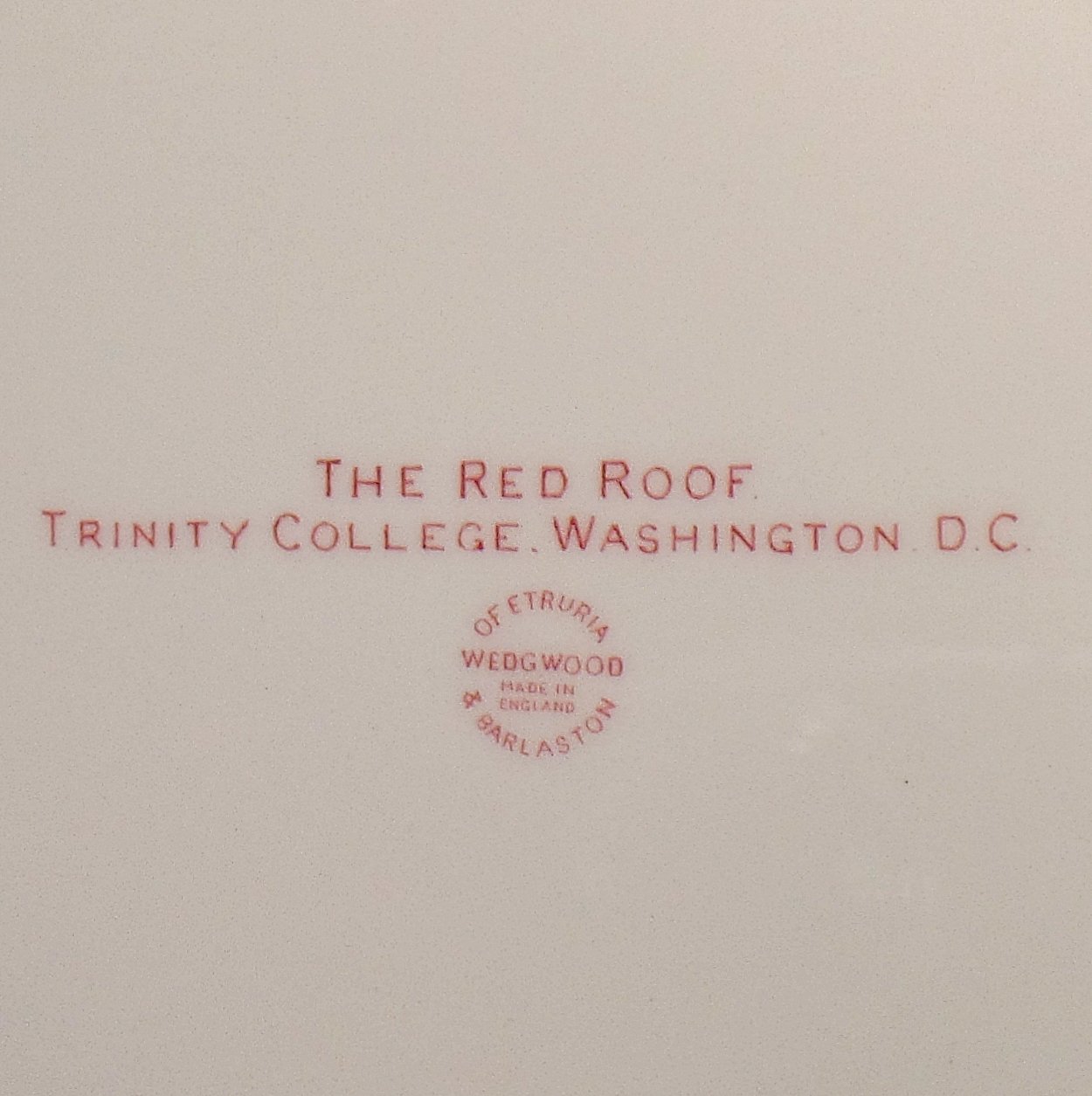 Wedgwood Trinity College Pink Dinner Plate (The Red Roof)