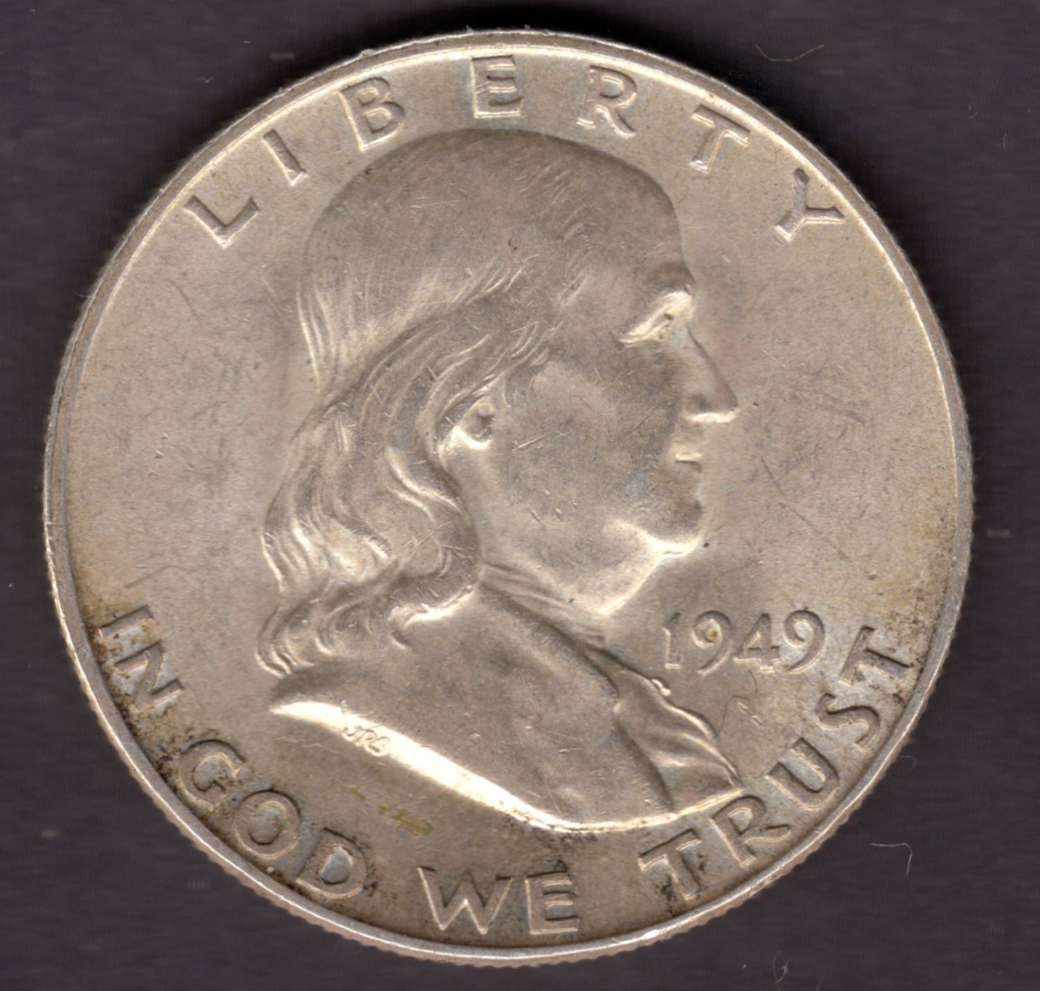 1949-D FRANKLIN SILVER HALF DOLLAR CIRCULATED CONDITION