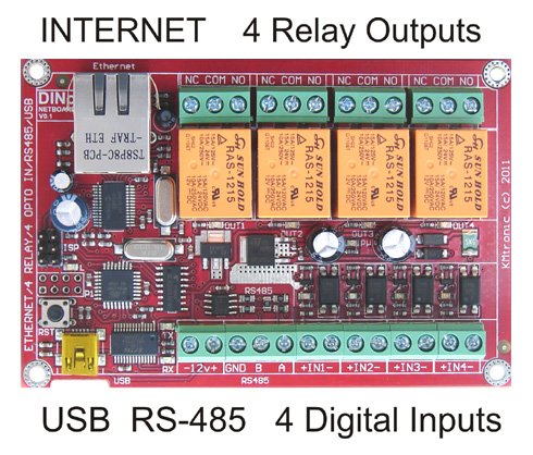 WEB, Internet , Ethernet controlled relay board: Arduino compatible ...