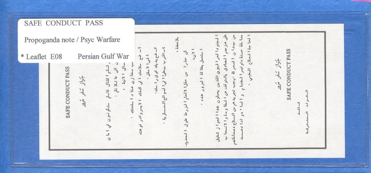E08 Surrender Leaflet ~~~ Gulf War ~~ Psyc Warfare