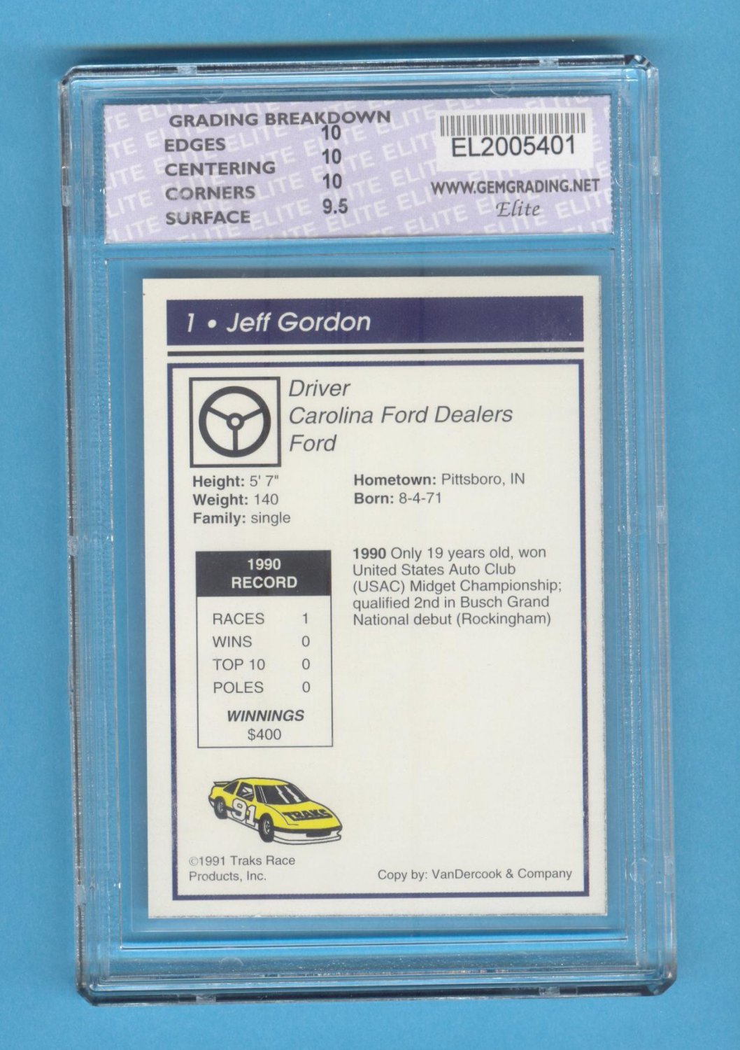 1991 = JEFF GORDON = ROOKIE