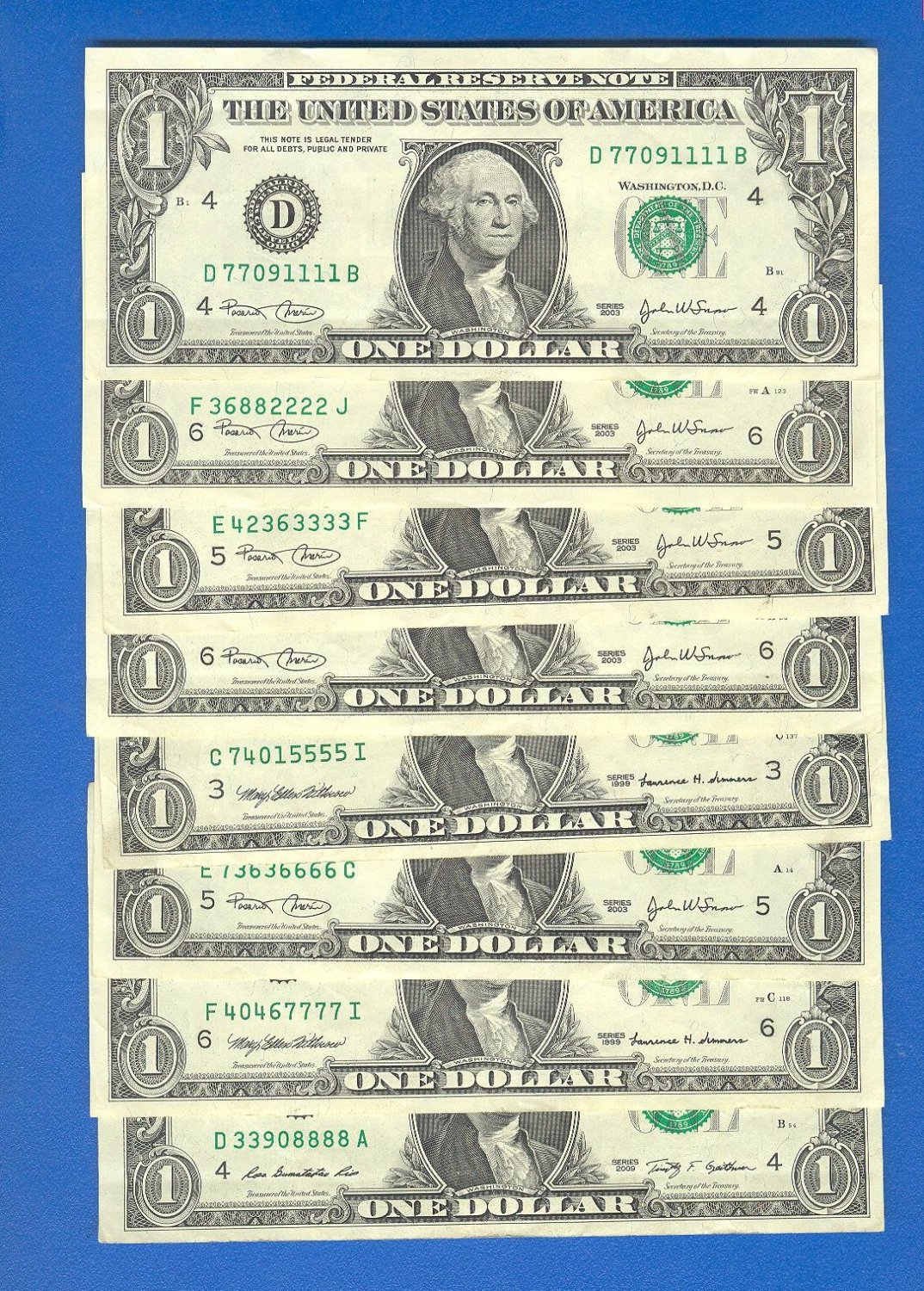 1111 - 8888 ~ QUAD ~ ENDING = serial # SET