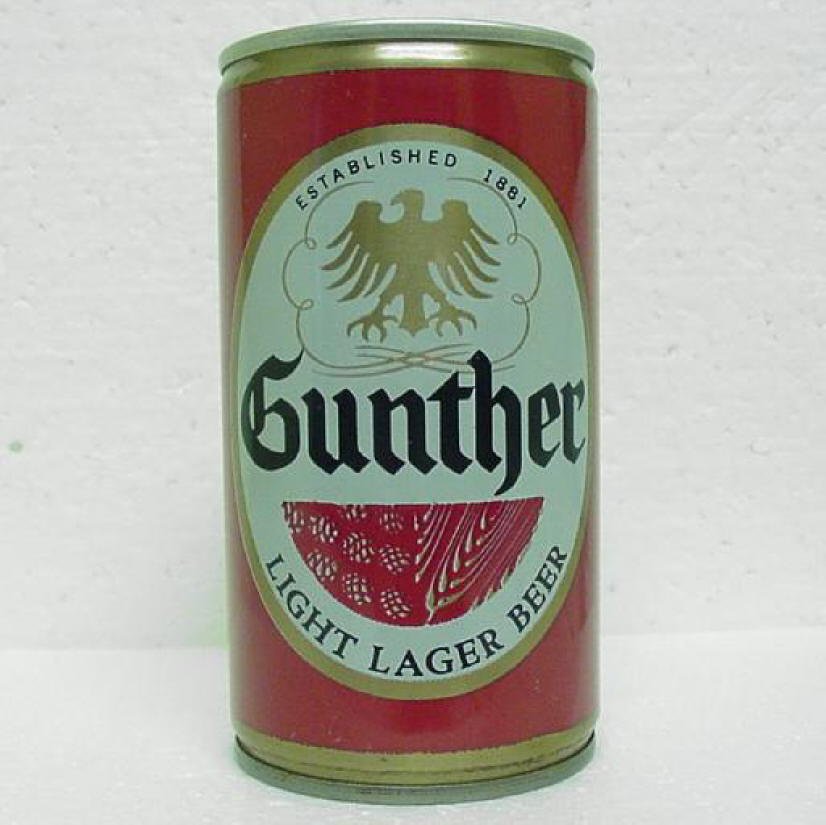 GUNTHER BEER - Gunther Brewing Co. - 3 cities - Crimped steel - Pull tab
