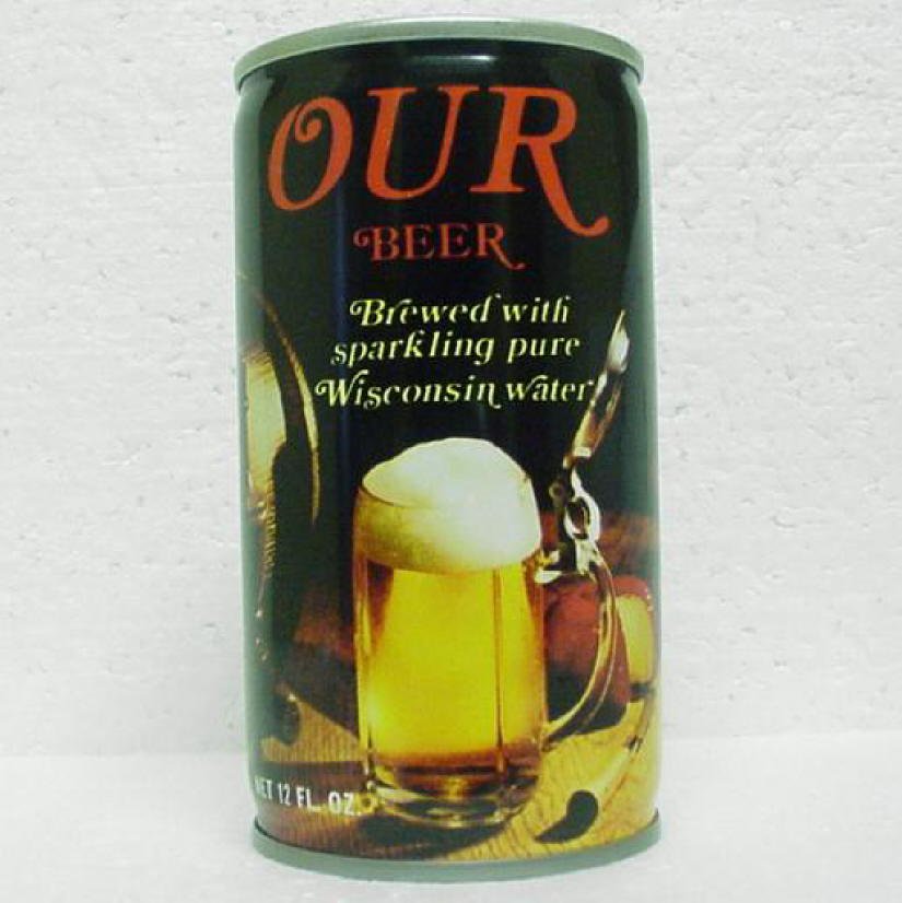 OUR BEER Can - Jos. Huber Brewing Co. - Monroe, WI - Crimped steel ...