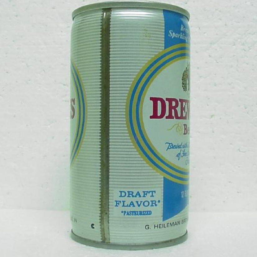 DREWRYS BEER Can - G. Heileman Brewing Co. - 4 Cities - Draft Flavor