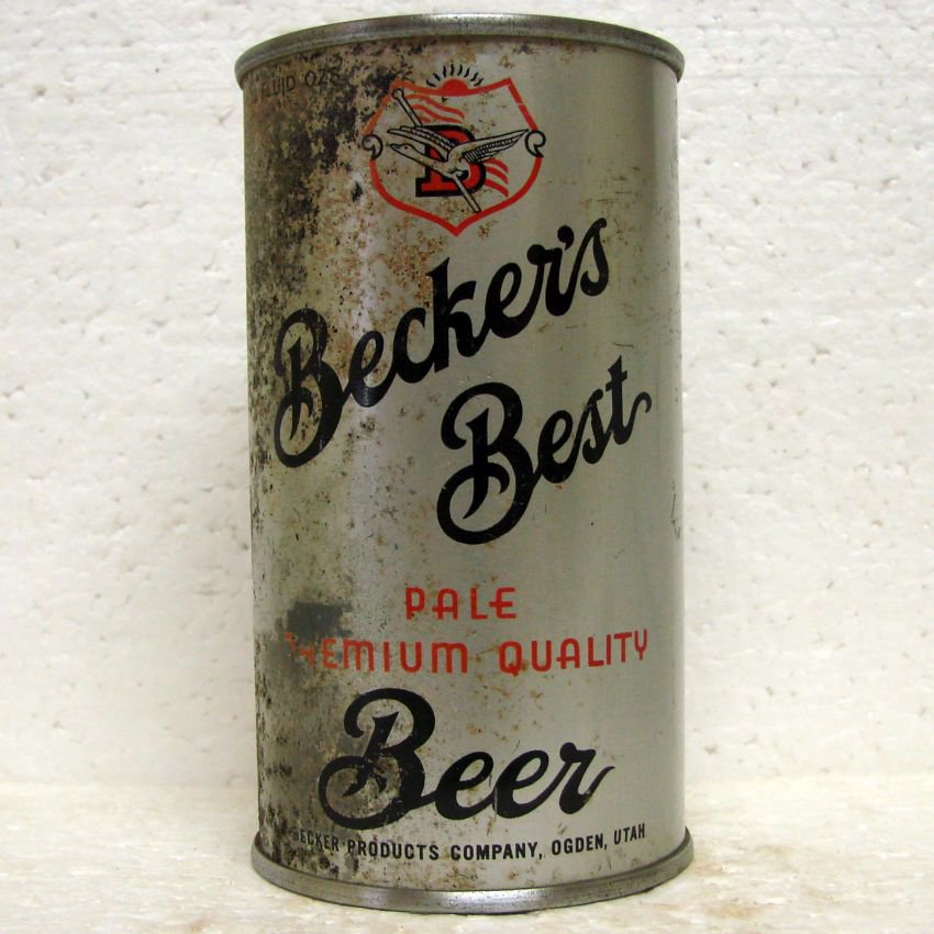 BECKER'S BEST BEER Can - Becker Products - Ogden, UT - OI - IRTP - Flat ...