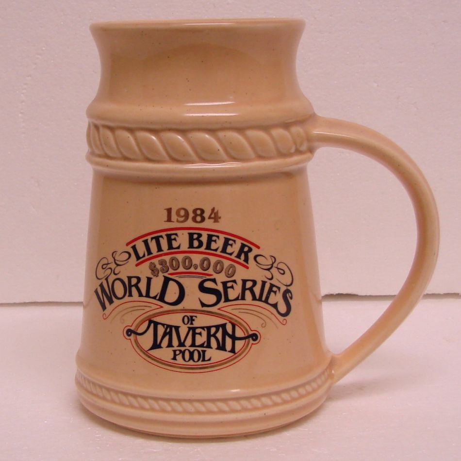 MILLER LITE Beer Ceramic Mug - 1984 World Series of Tavern Pool