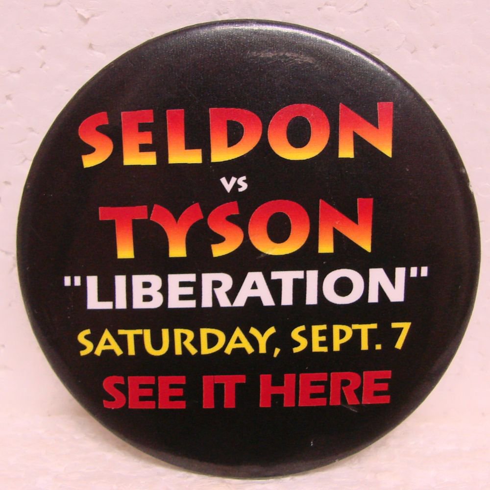 MIKE TYSON & BRUCE SELDON Heavyweight Title Fight Pinback - Sept. 7 ...