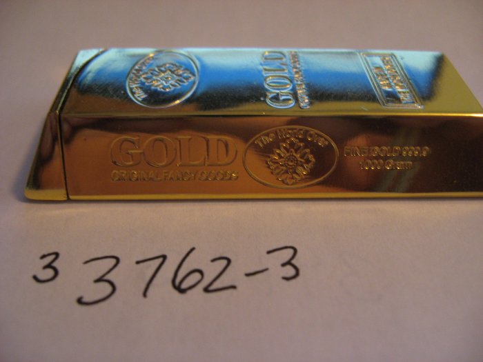 Gold Bullion Bar Shaped Butane Gas Lighter With Adjustable Flame