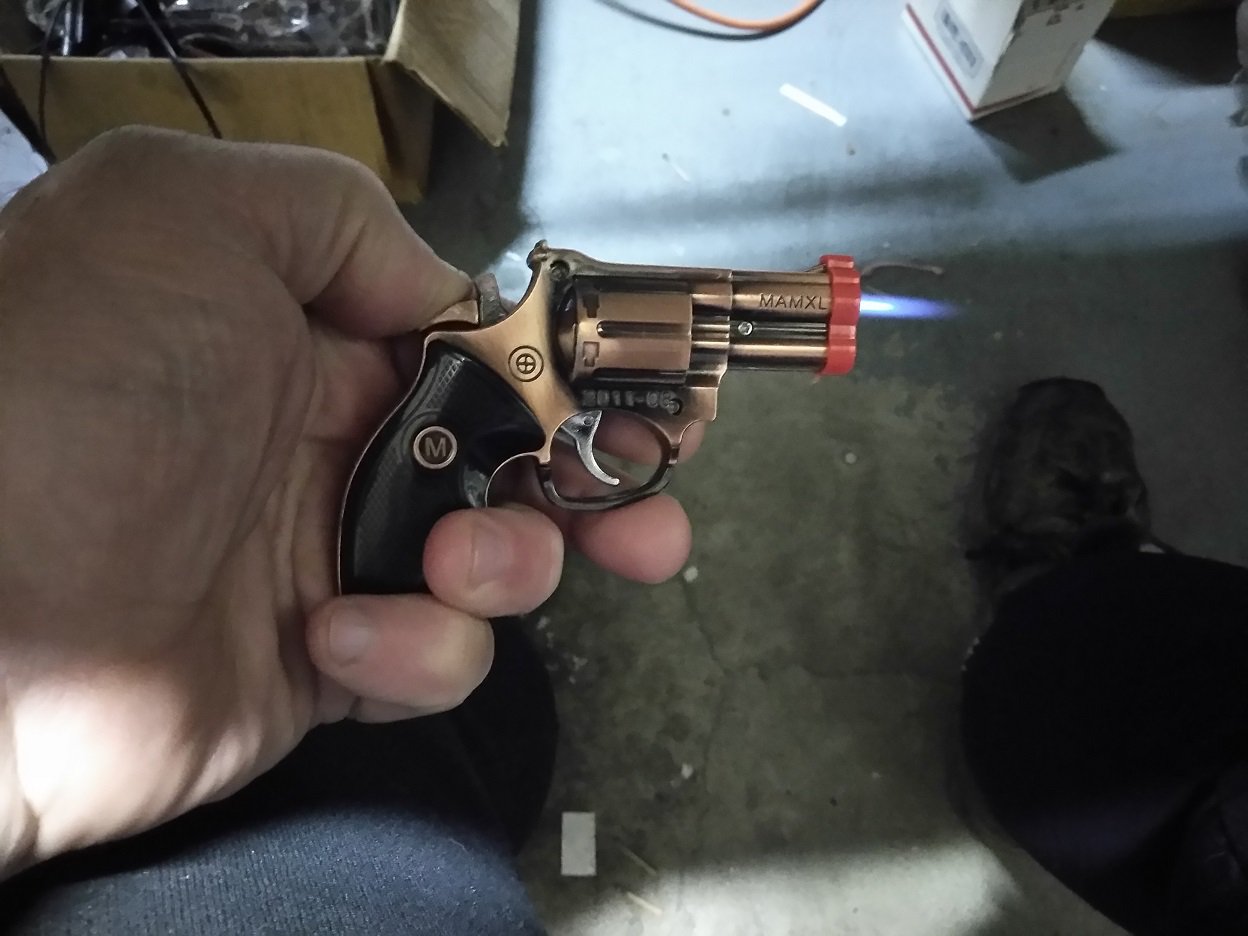 BRASS MAMXL Gun Pistol Jet Torch Lighter With Red Laser USA Stocked