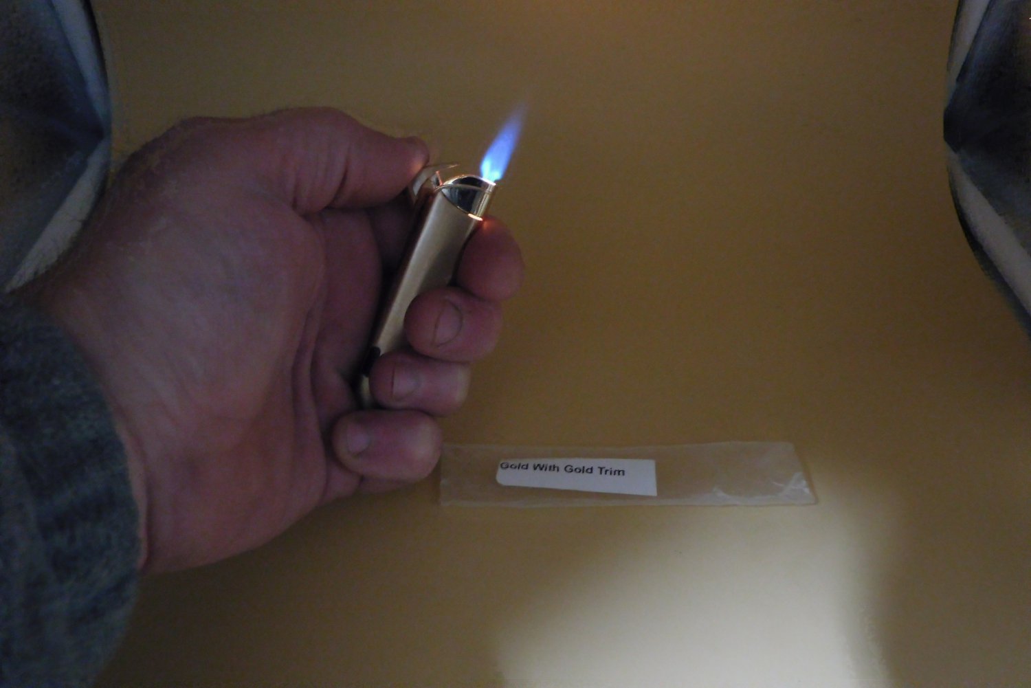 Gold Ultra Thin Steel Windproof Butane Jet Torch Lighter Adjustable Flame