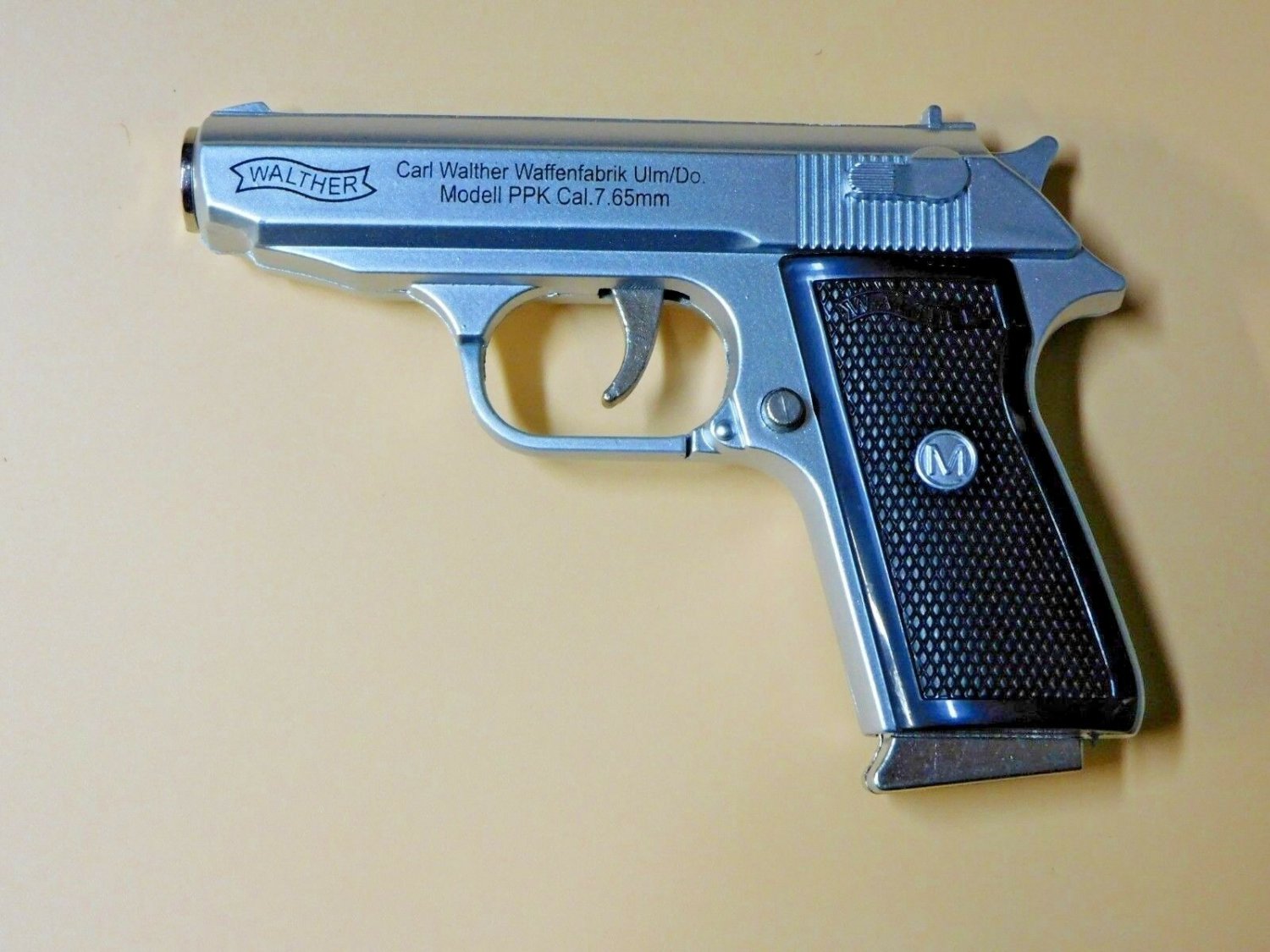 Silver Special Walther PPK Gun Shape Jet Torch Lighter With Spring ...
