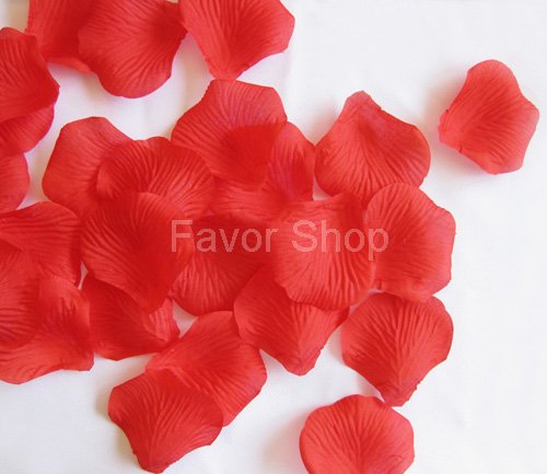 500 Red Silk Rose Petals Wedding Flower Favors, Brand New