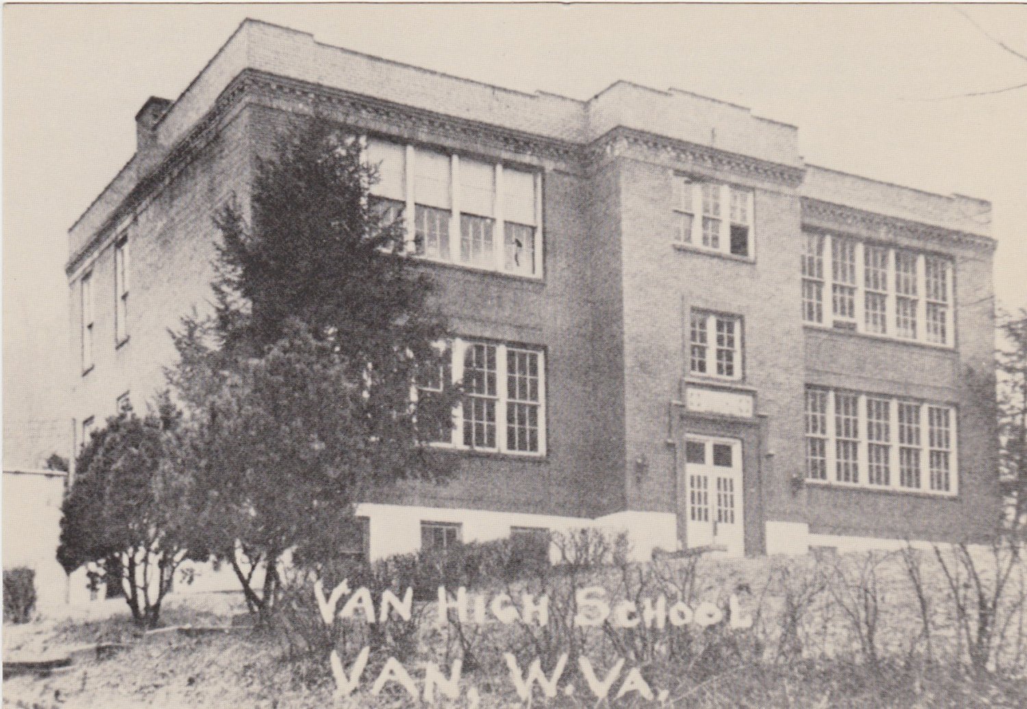Crook District High School Van West Virginia Postcard