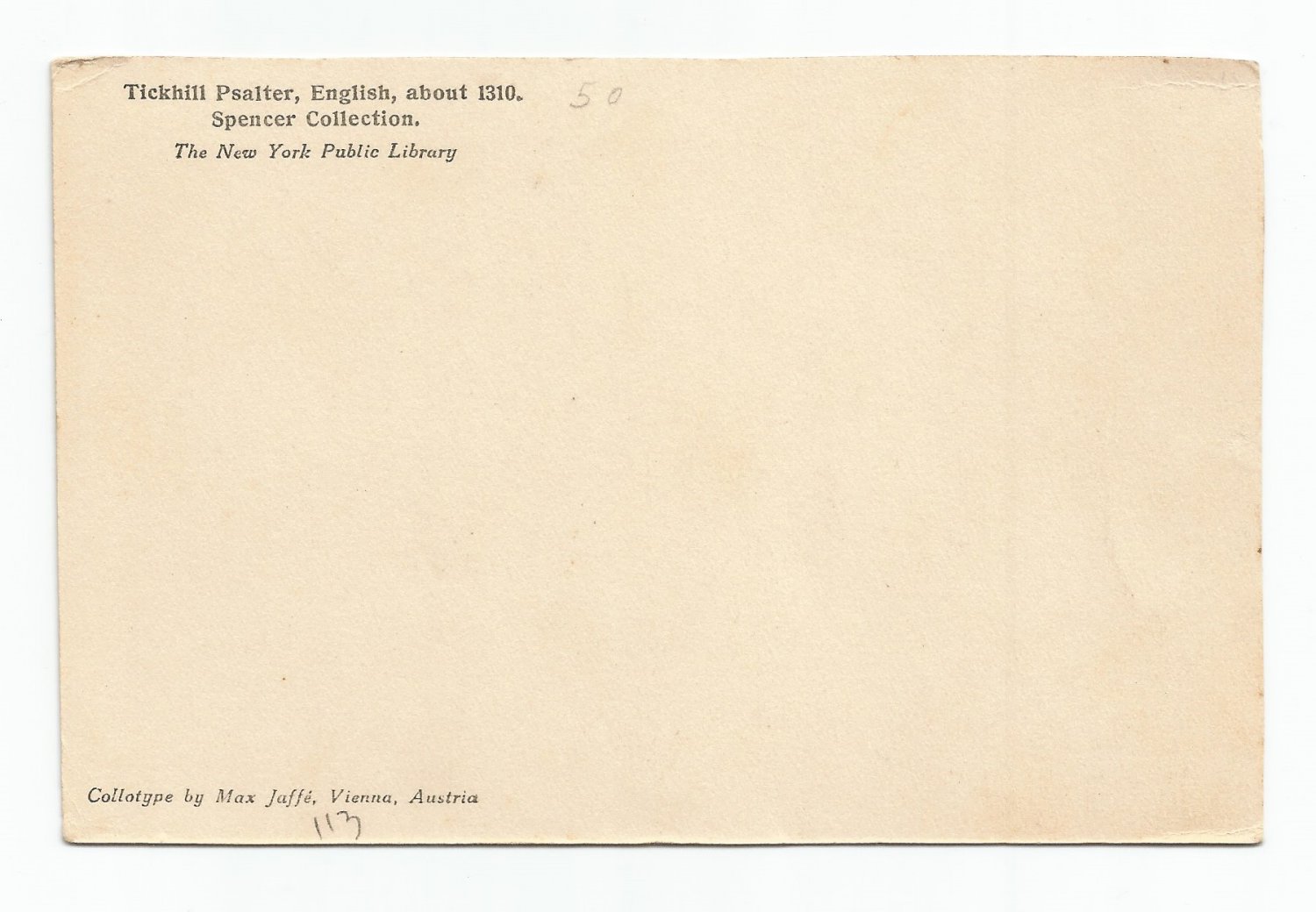 Tickhill Psalter Spencer Collection New York Public Library Postcard