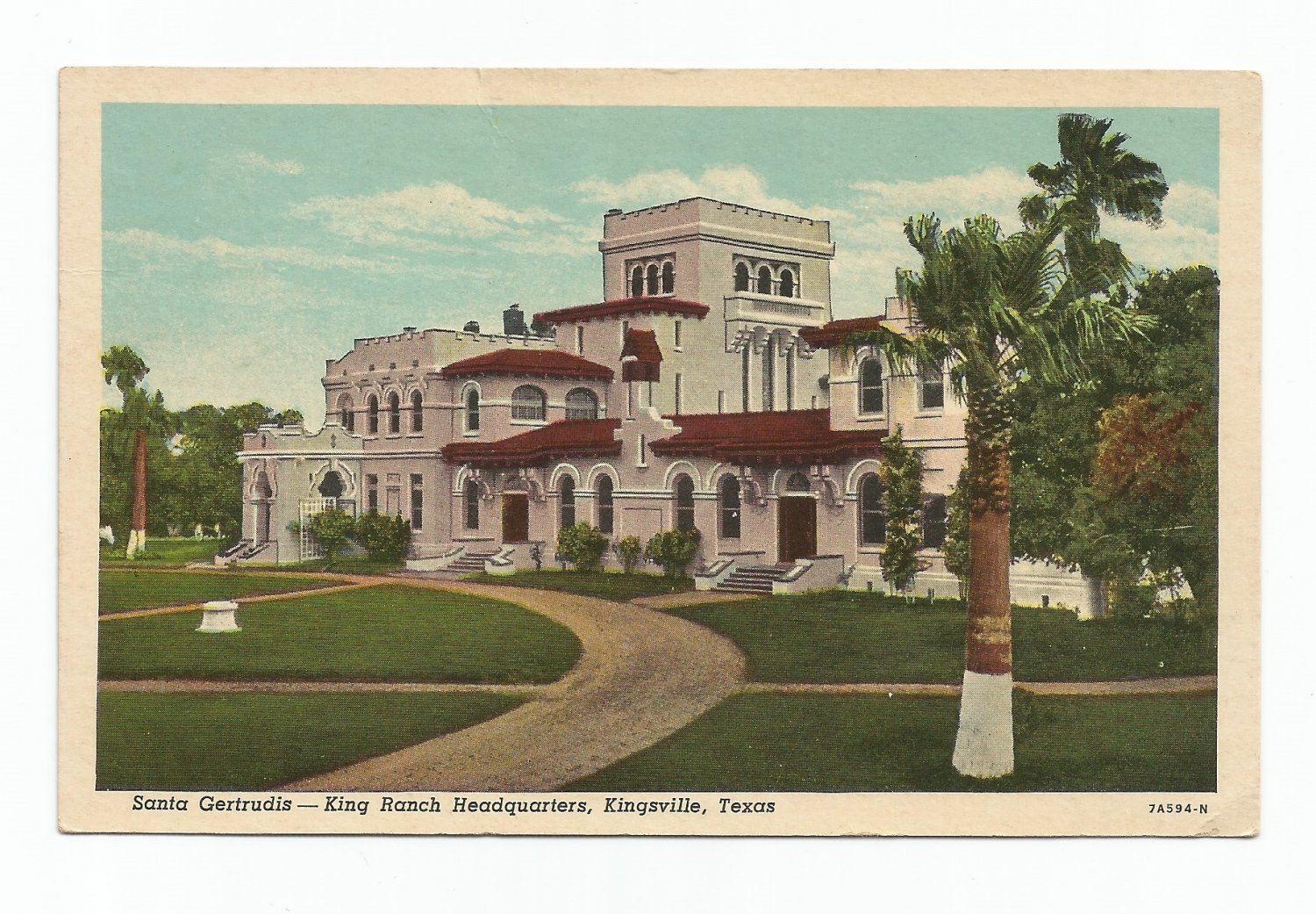 Santa Gertrudis King Ranch Headquarters Kingsville Texas Postcard