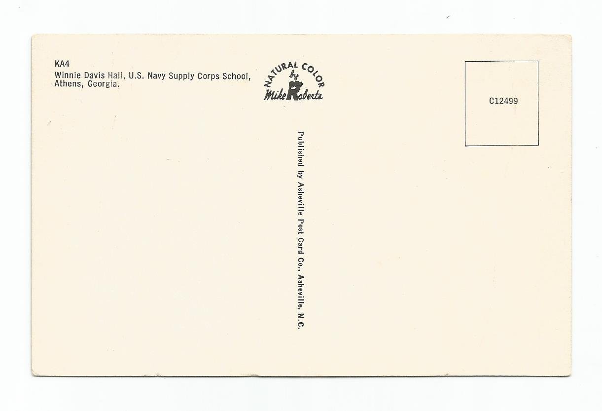 Winnie Davis Hall US Navy Supply Corps School Athens Georgia Postcard
