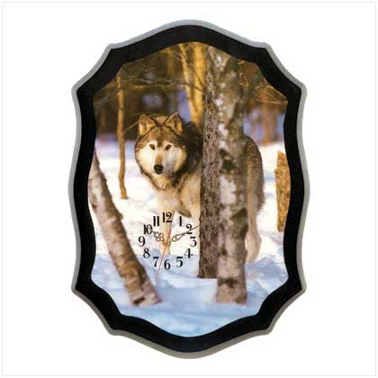Timber Wolf Wall Clock