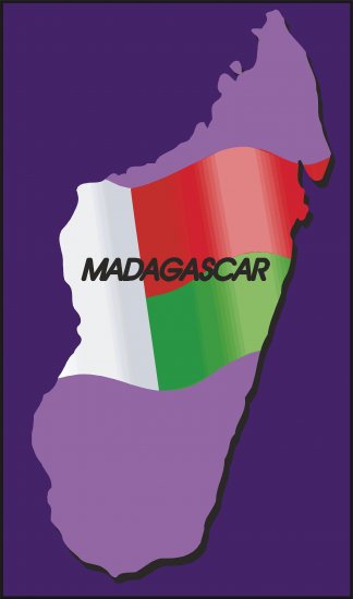 Madagascar Country Map Flag Wall Decal