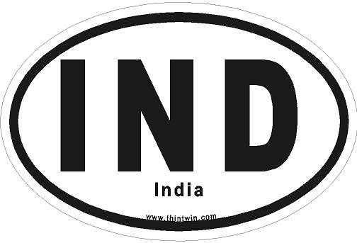 India Oval Car Sticker