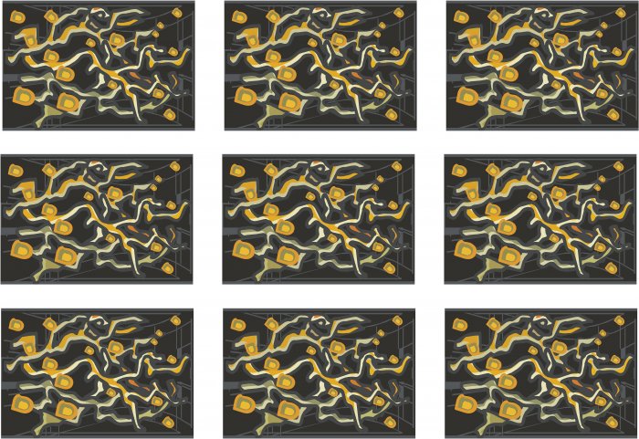 Abstract Yellow People Wall Decal Pattern Assortment Packs