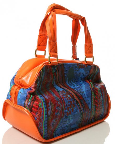 Coogi Vinyl Print Bowler Bag